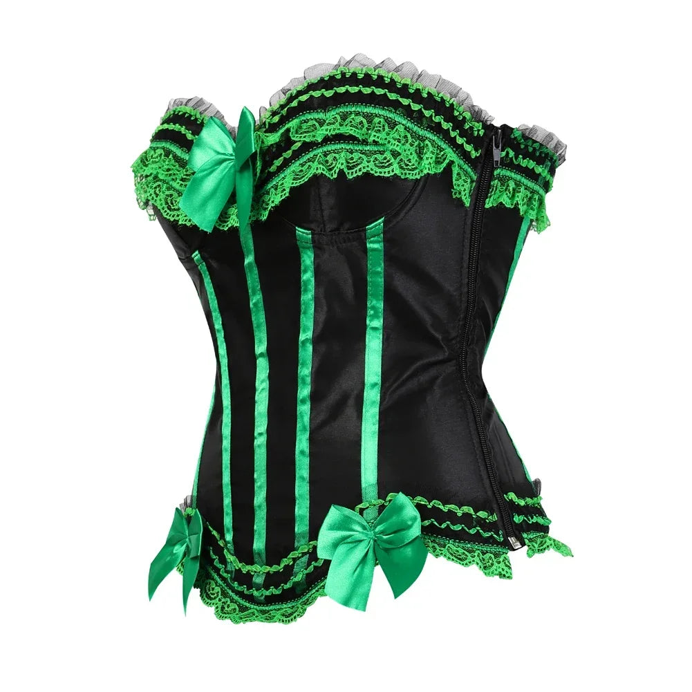Corset Vert Steampunk | Livraison Offerte