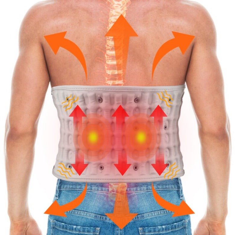 Ceinture Lombaire Chauffante Gonflable et Massante Sans Fil - Soulage ...